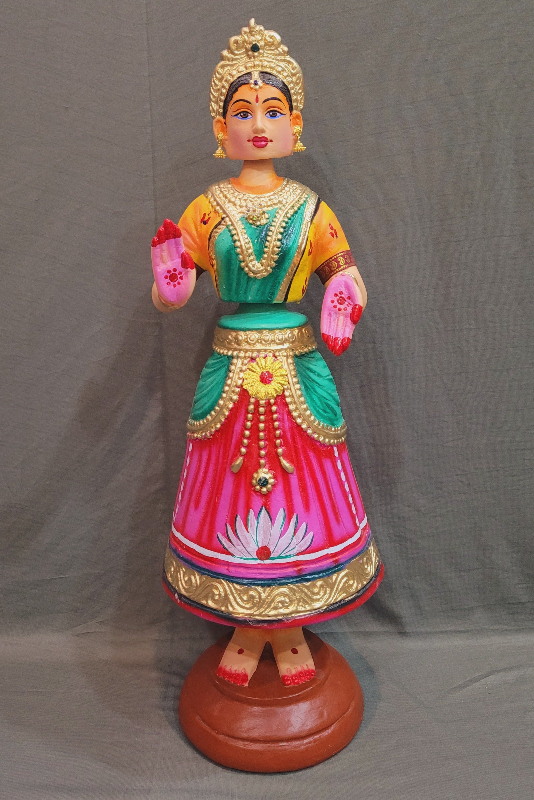 Tanjore Dancing Doll Paper Mache Handmade Thanjavur Thalayatti Bommai – Smris
