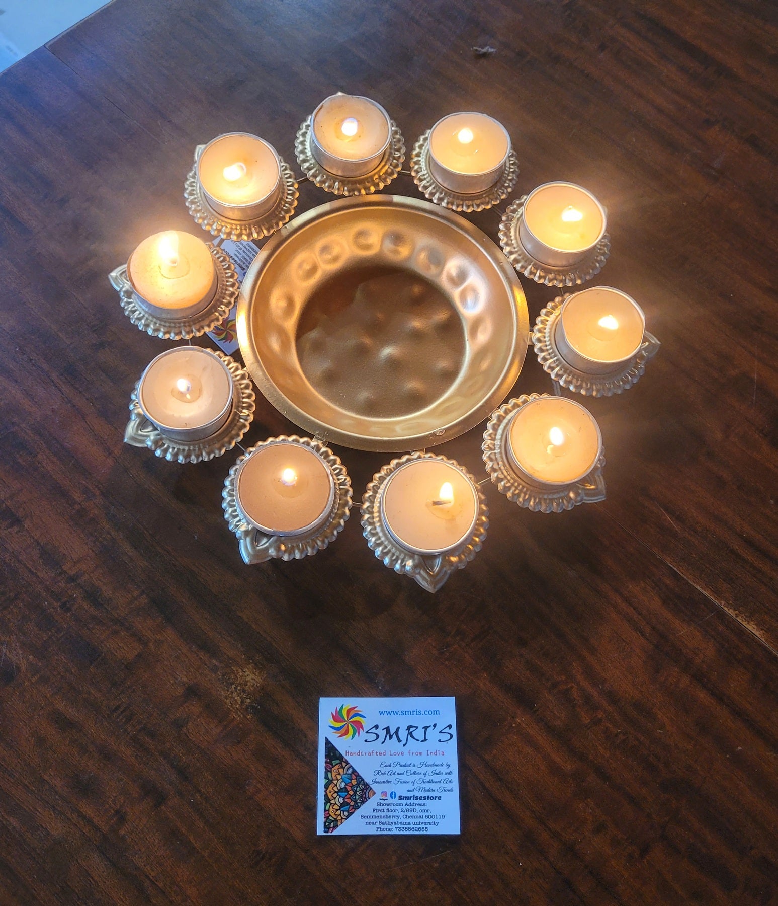 Urli Deepam Gold Iron Lamp flower decoration Diya pooja diwali festival ...