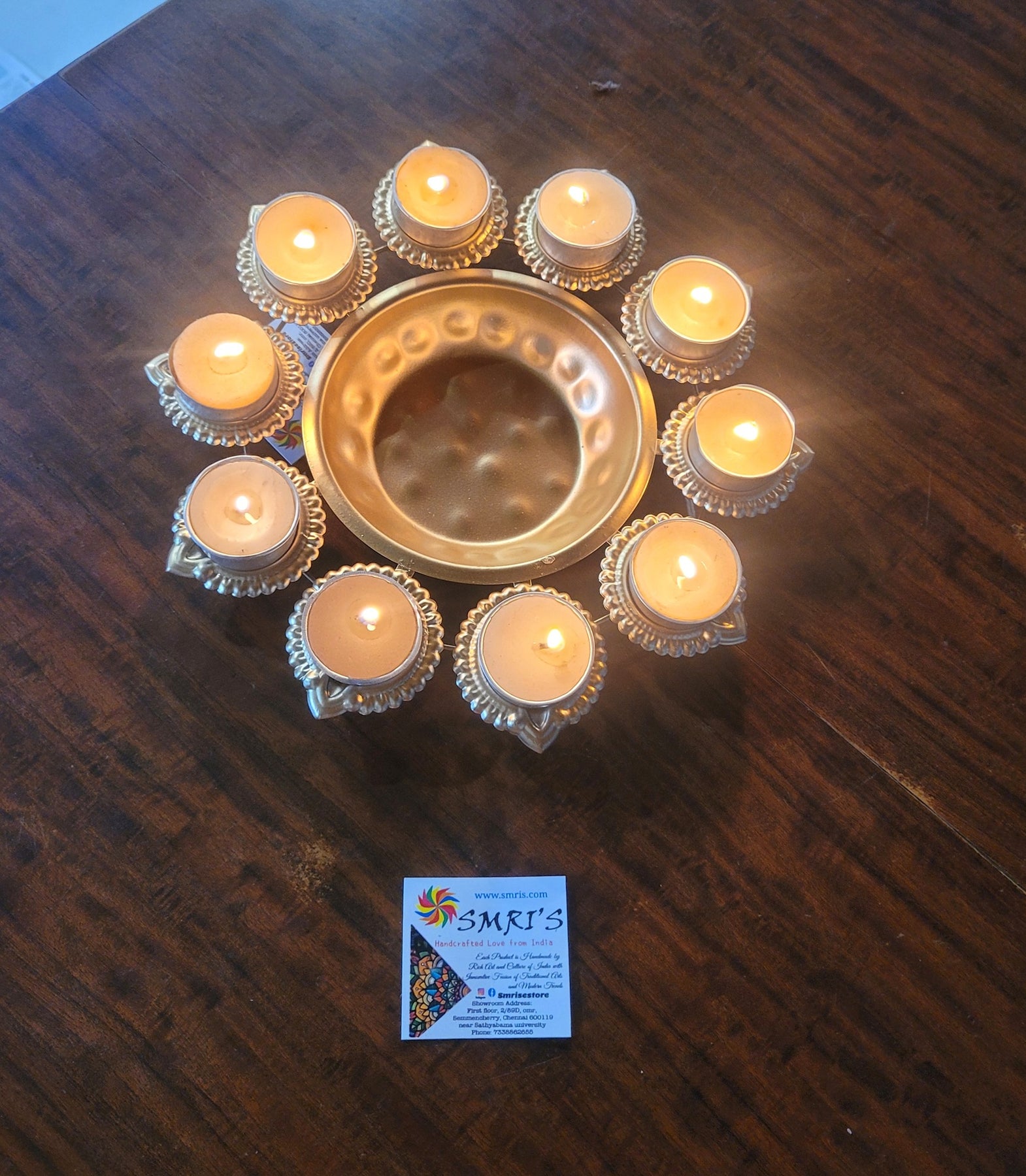 Urli Deepam Gold Iron Lamp flower decoration Diya pooja diwali festival ...