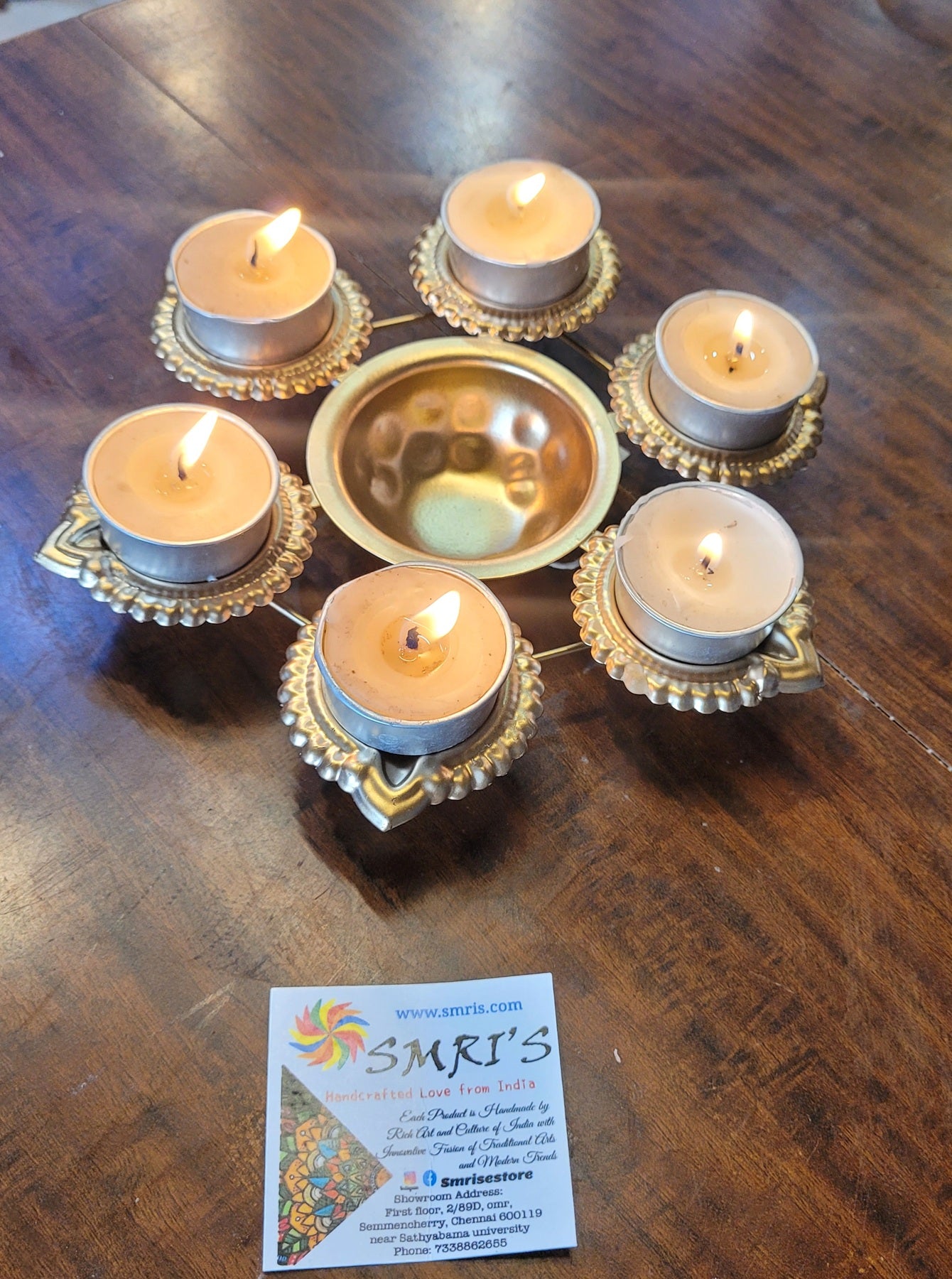 Urli Deepam Gold Iron Lamp flower decoration Diya pooja diwali festival ...