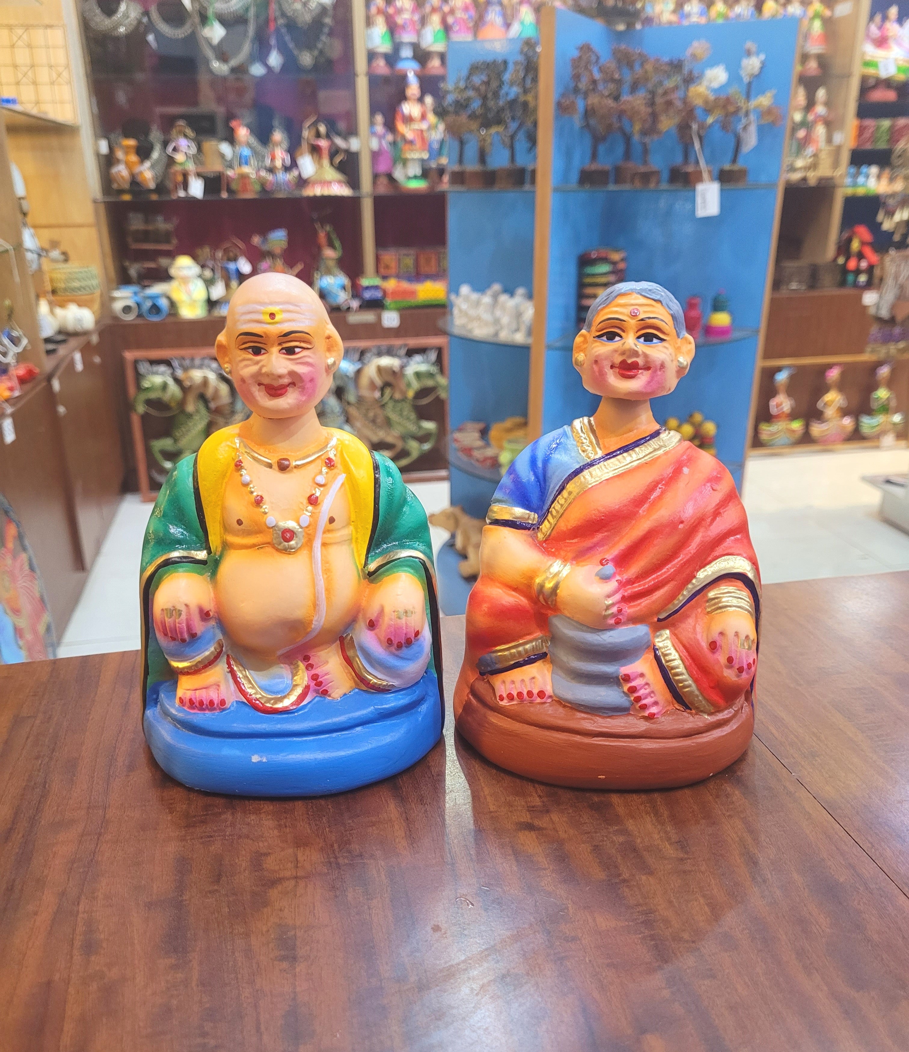 Thatha Patti Chettiyar Tanjore Dancing Doll Pair Thanjavur Thalayatti ...