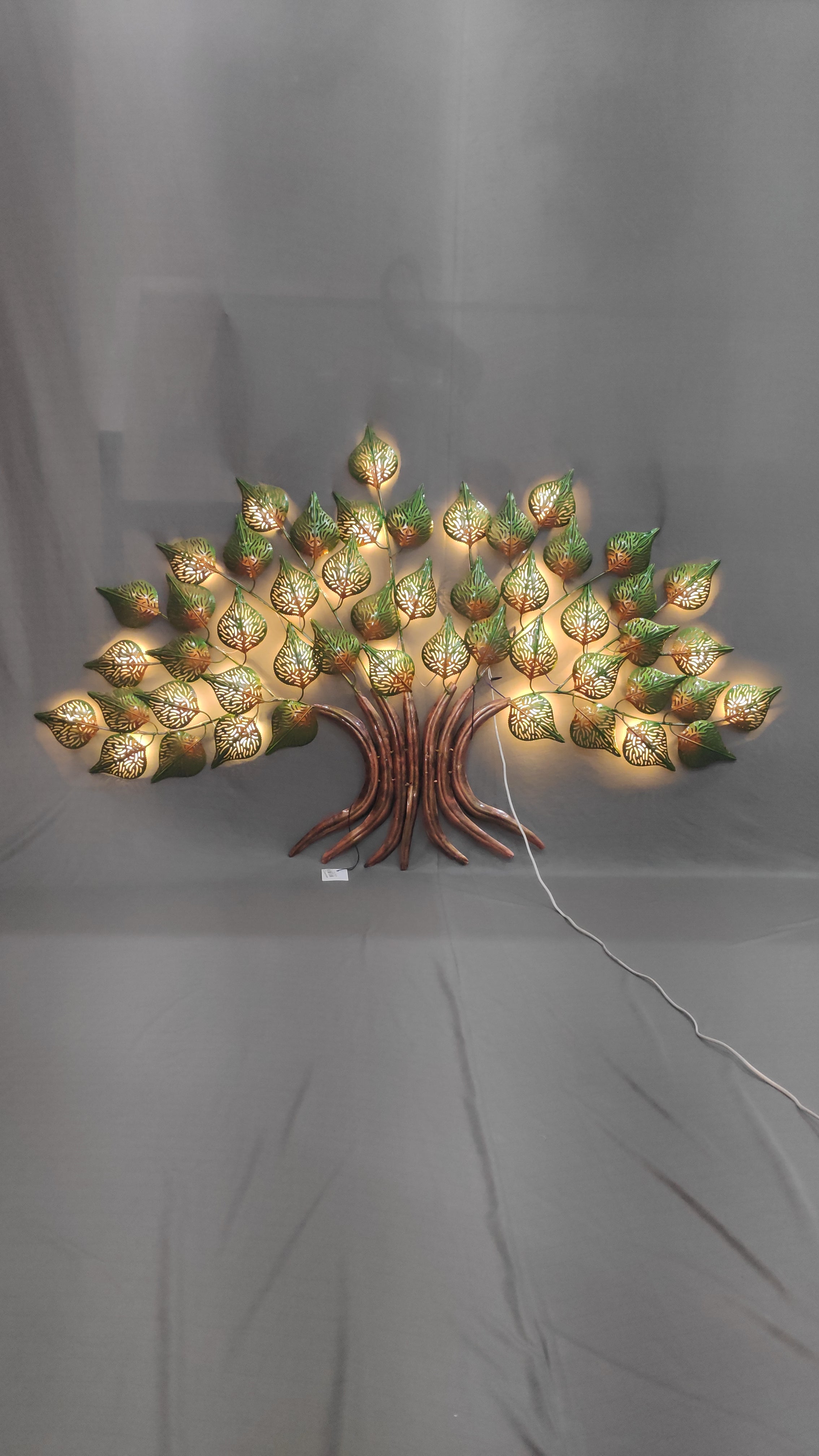 Foldable Led Tree Green Copper wall decor living – Smris