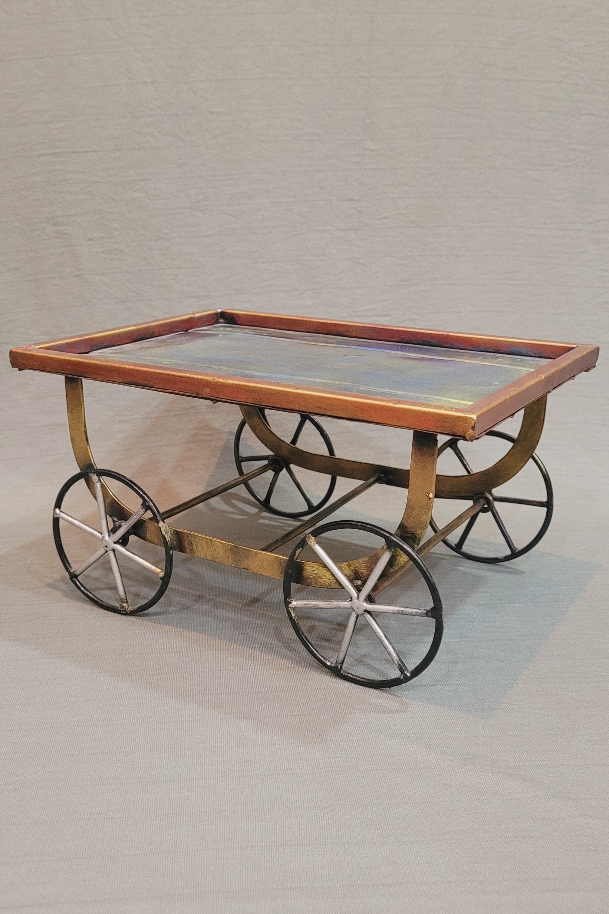 Push cart Thela with movable wheels Iron for dining table decor – Smris