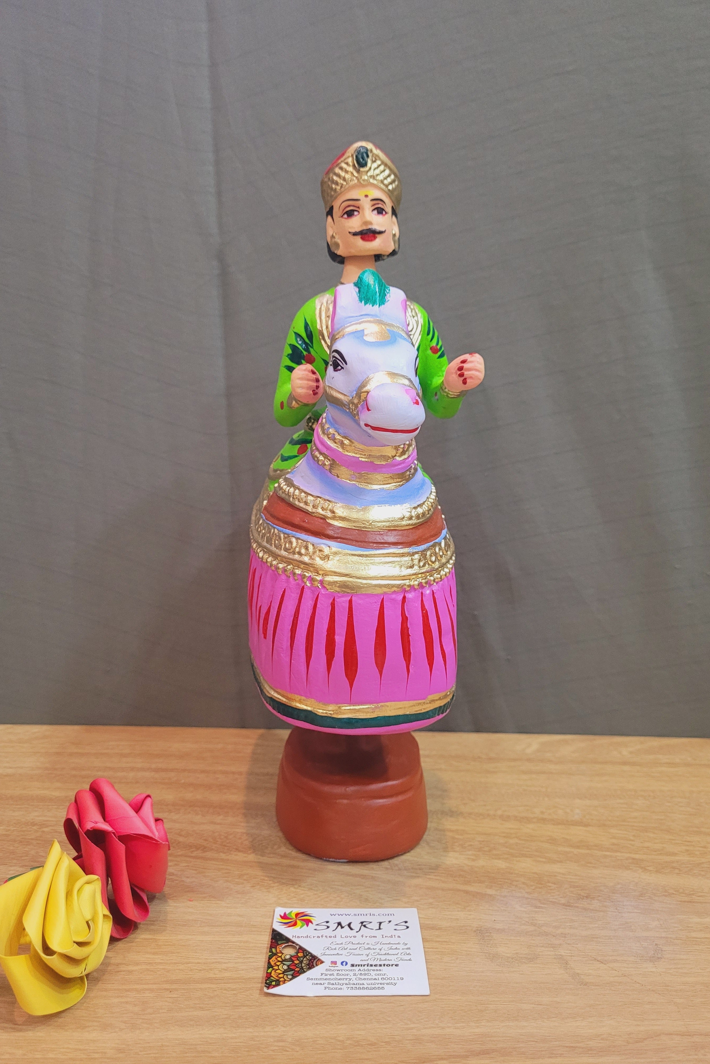 Poikkal Kuthirai Dancing Horse Man Tanjore Dancing Dolls – Smris