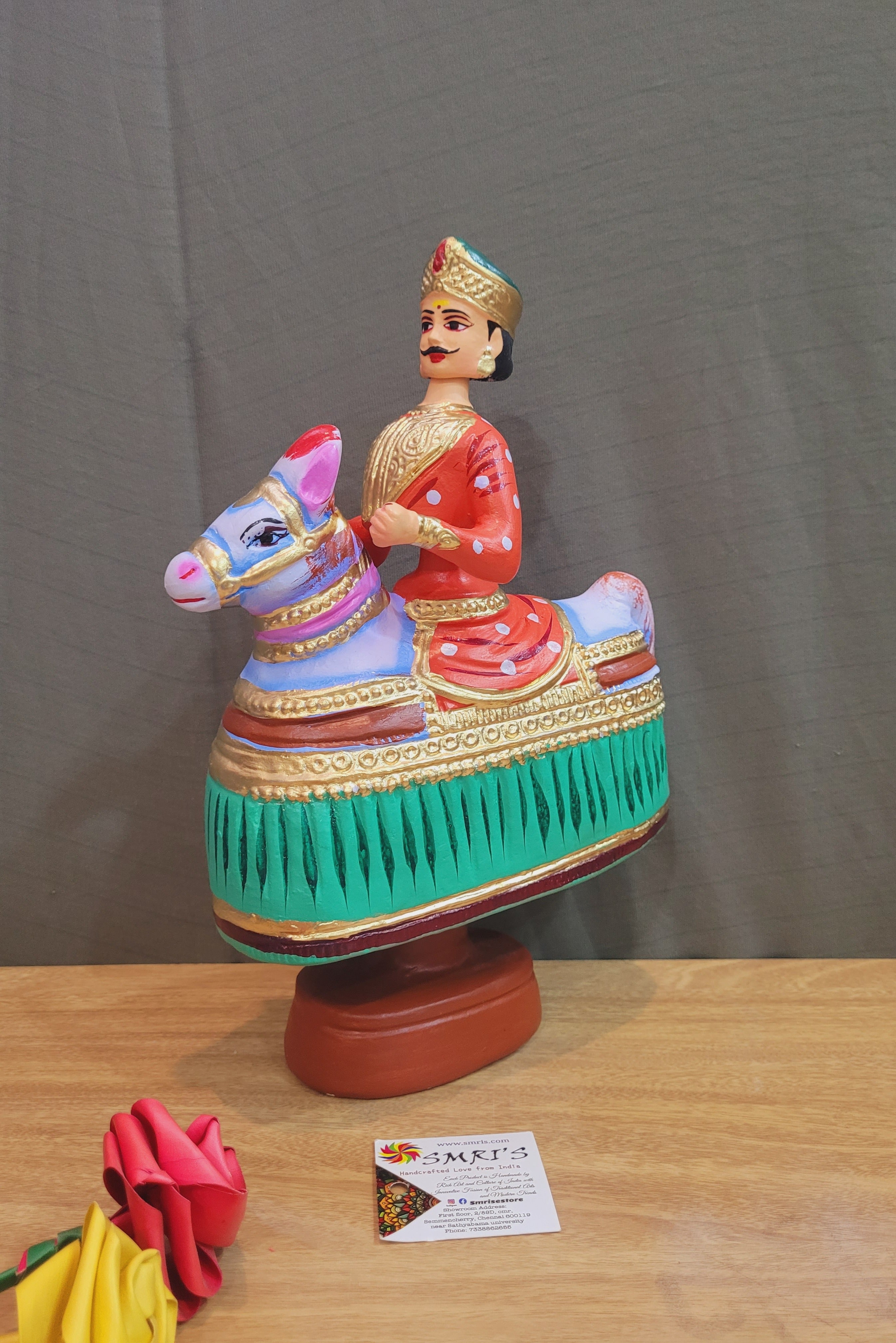 Poikkal Kuthirai Dancing Horse Man Tanjore Dancing Dolls – Smris