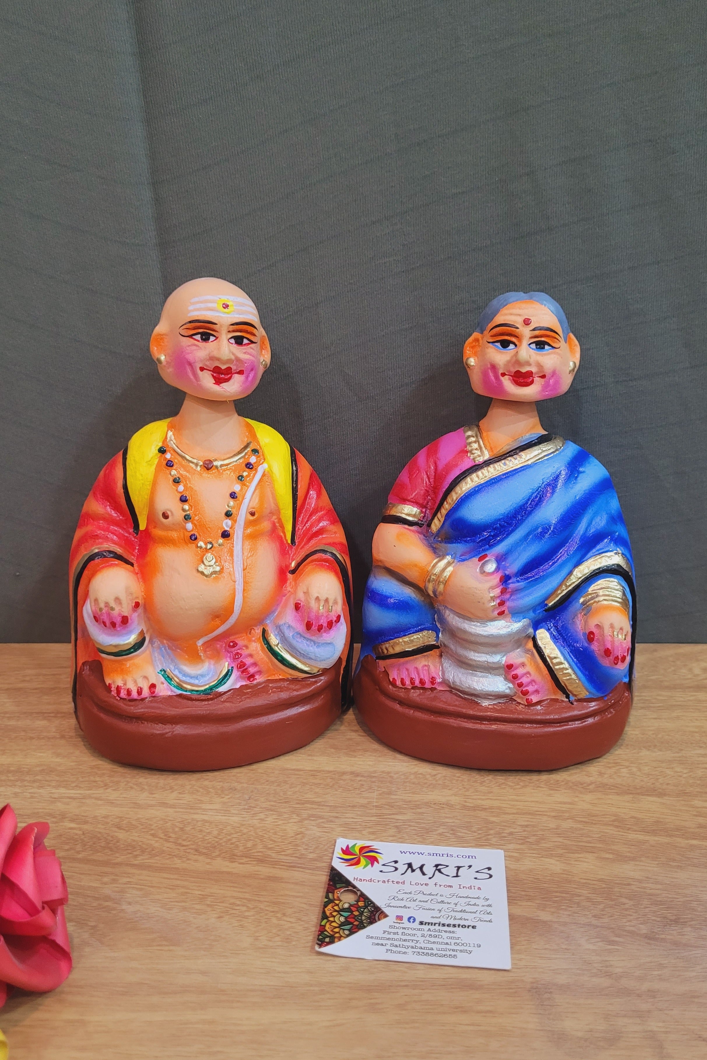 Thatha Patti Chettiyar Tanjore Dancing Doll Pair Thanjavur Thalayatti ...