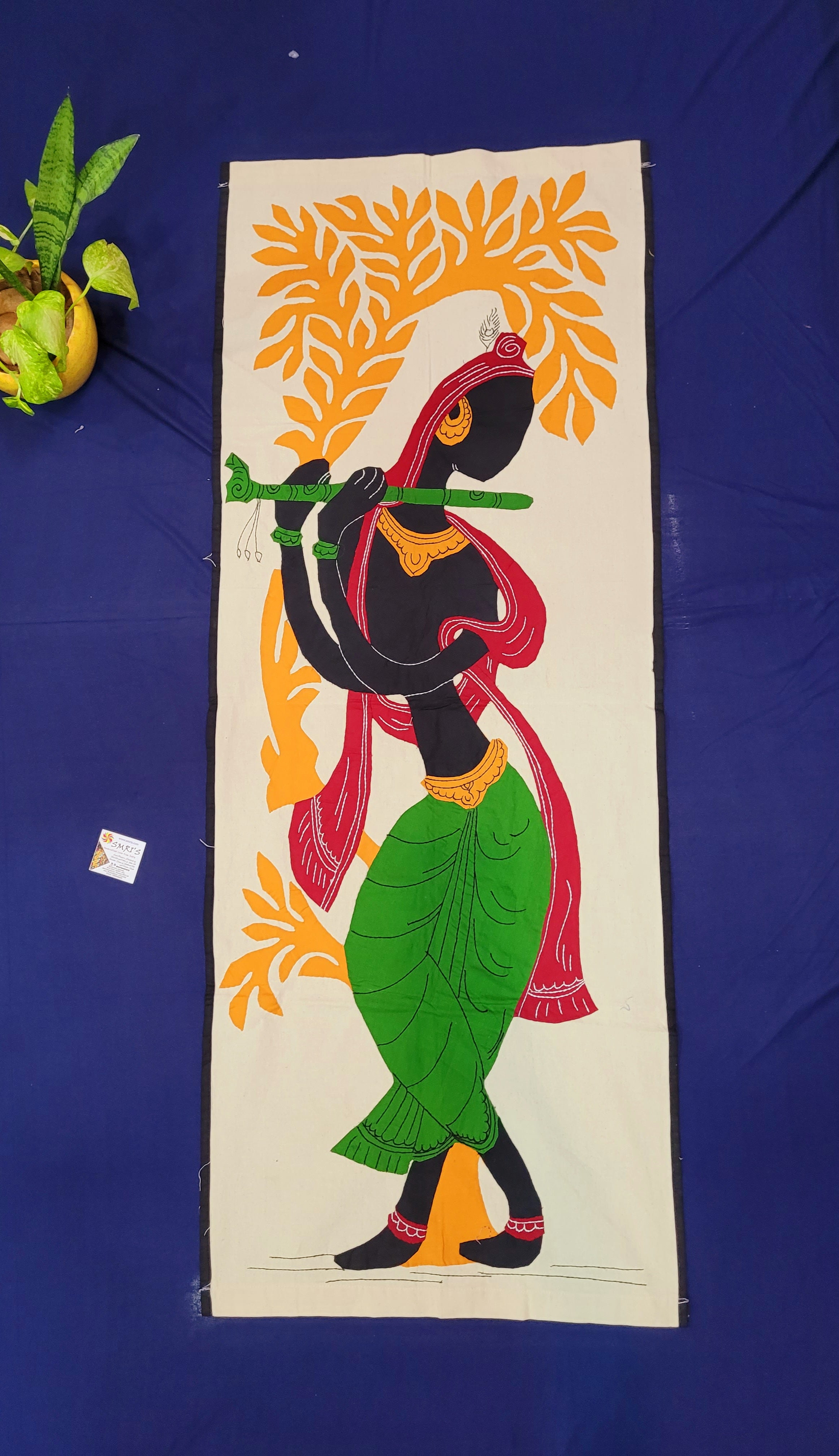 Applique Tribal Art Krishna decor decor handmade Indian rural artists ...