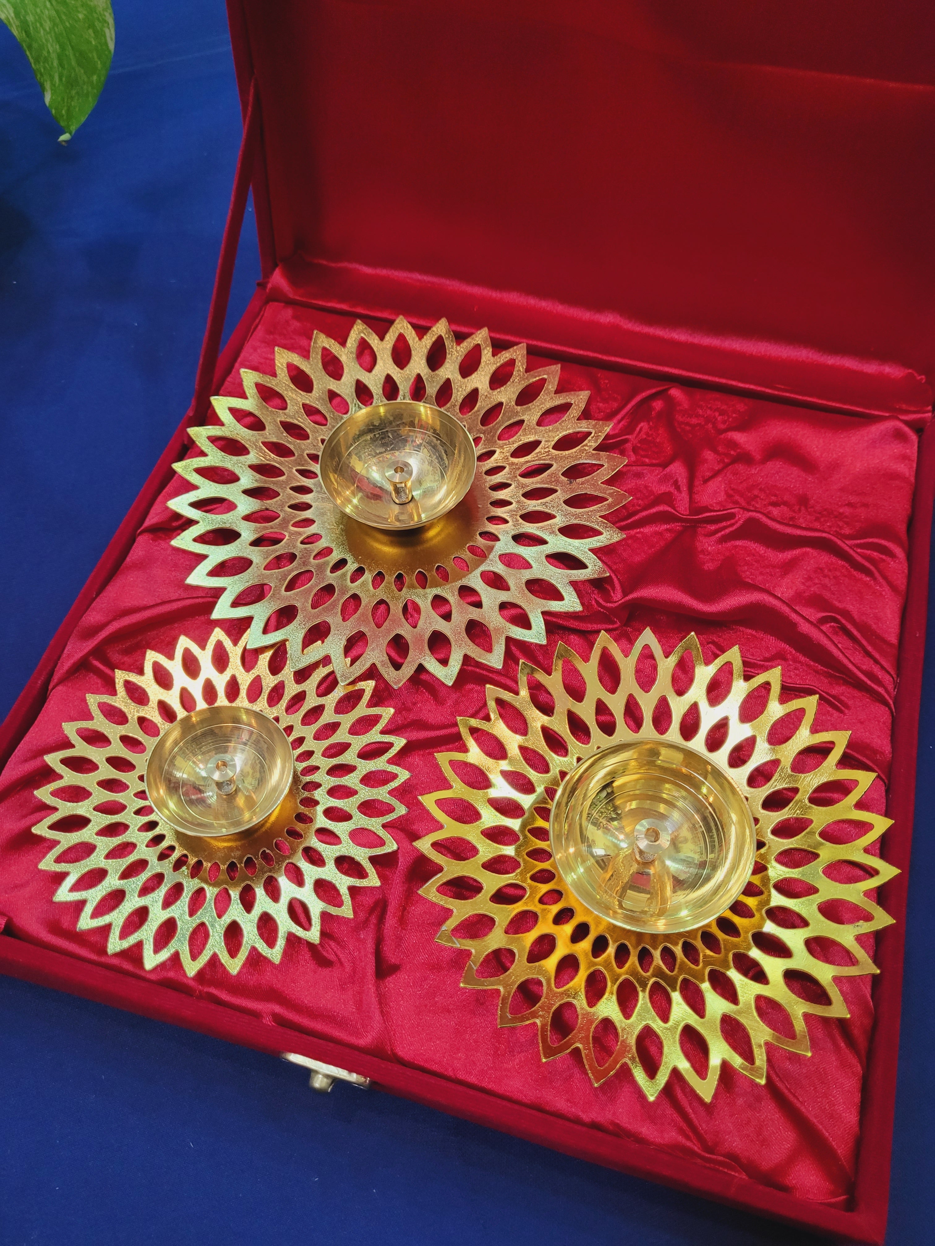 flower Jali deepam velvet box Pooja Decorations handcrafted festive ...
