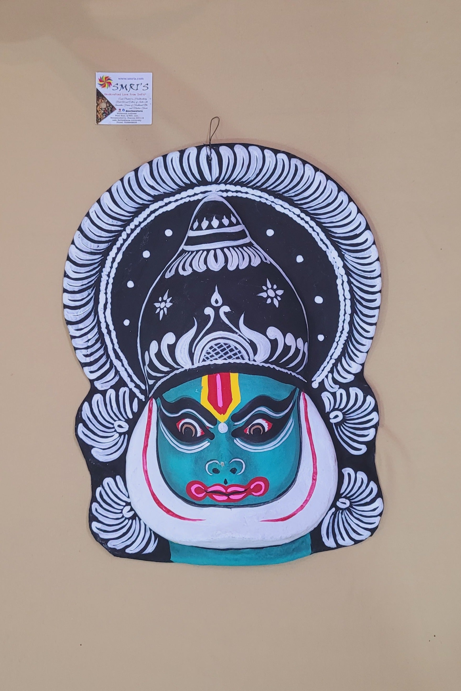 Papier Mache Kathakali Face Mask Wall Decor Traditional Indian ...
