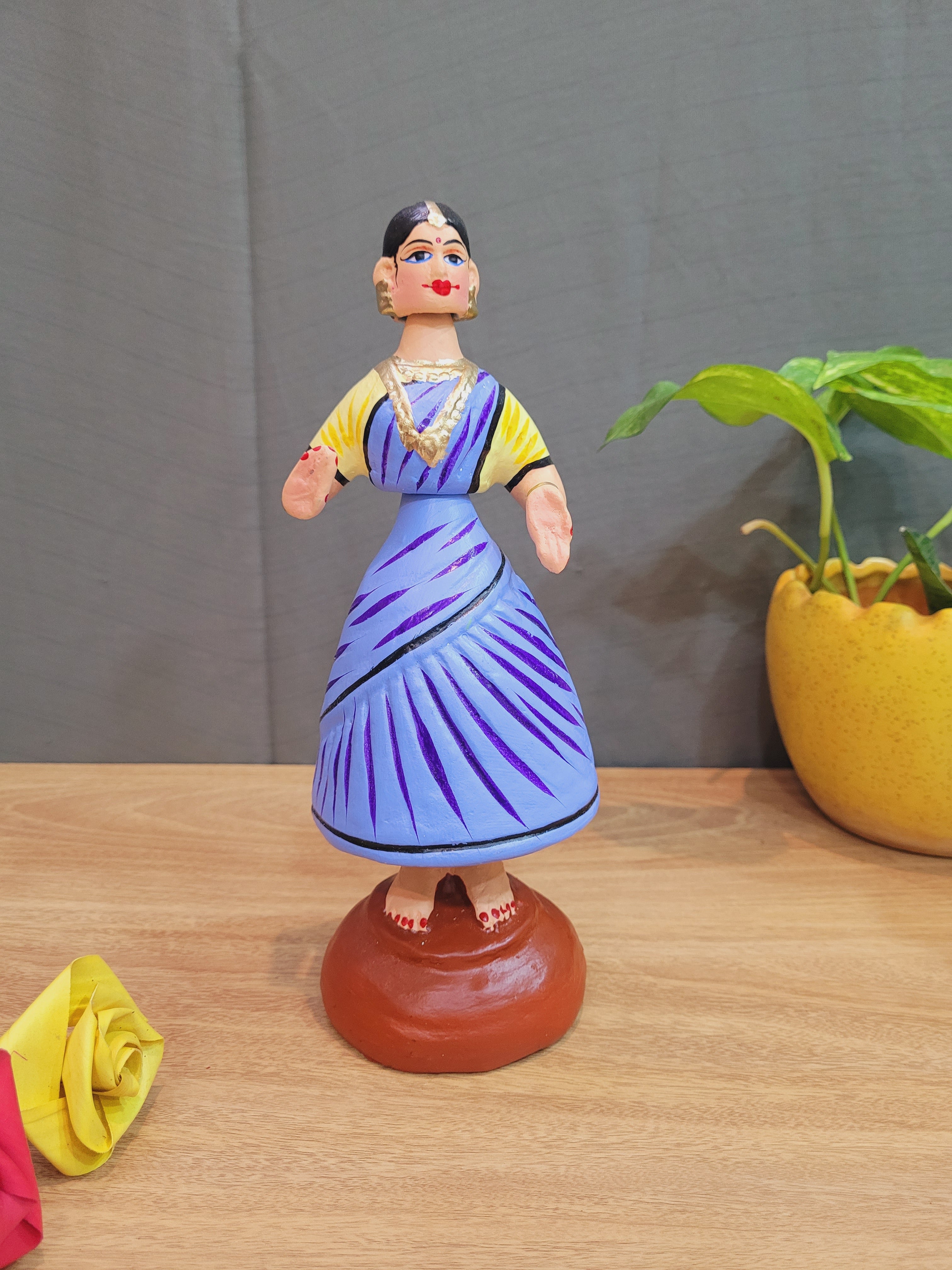 Dancing Doll Paper Mache Thanjavur Thalayattu Bommai – Smris