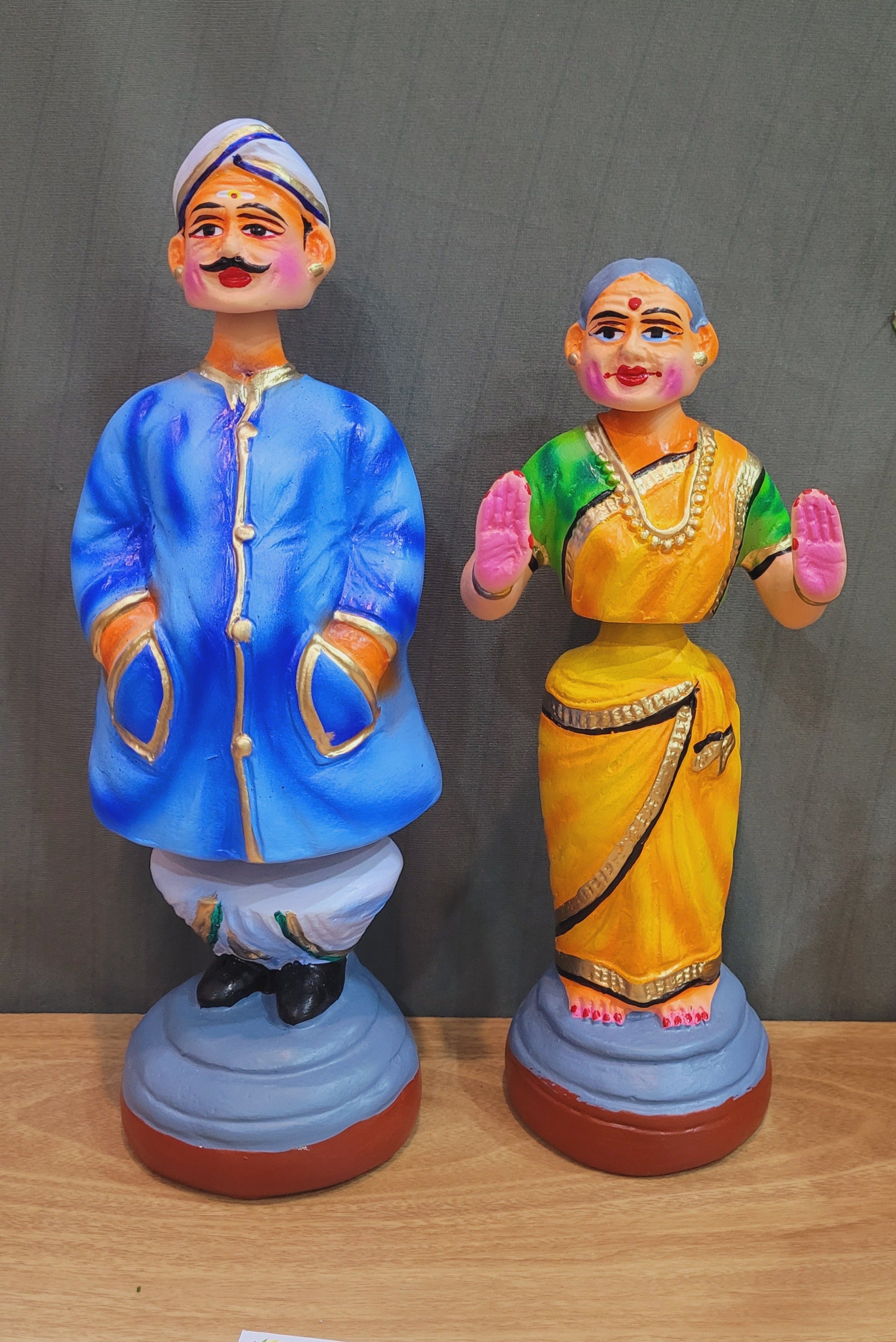 Thatha Patti Chettiyar Tanjore Dancing Doll Pair Thanjavur Thalayatti ...