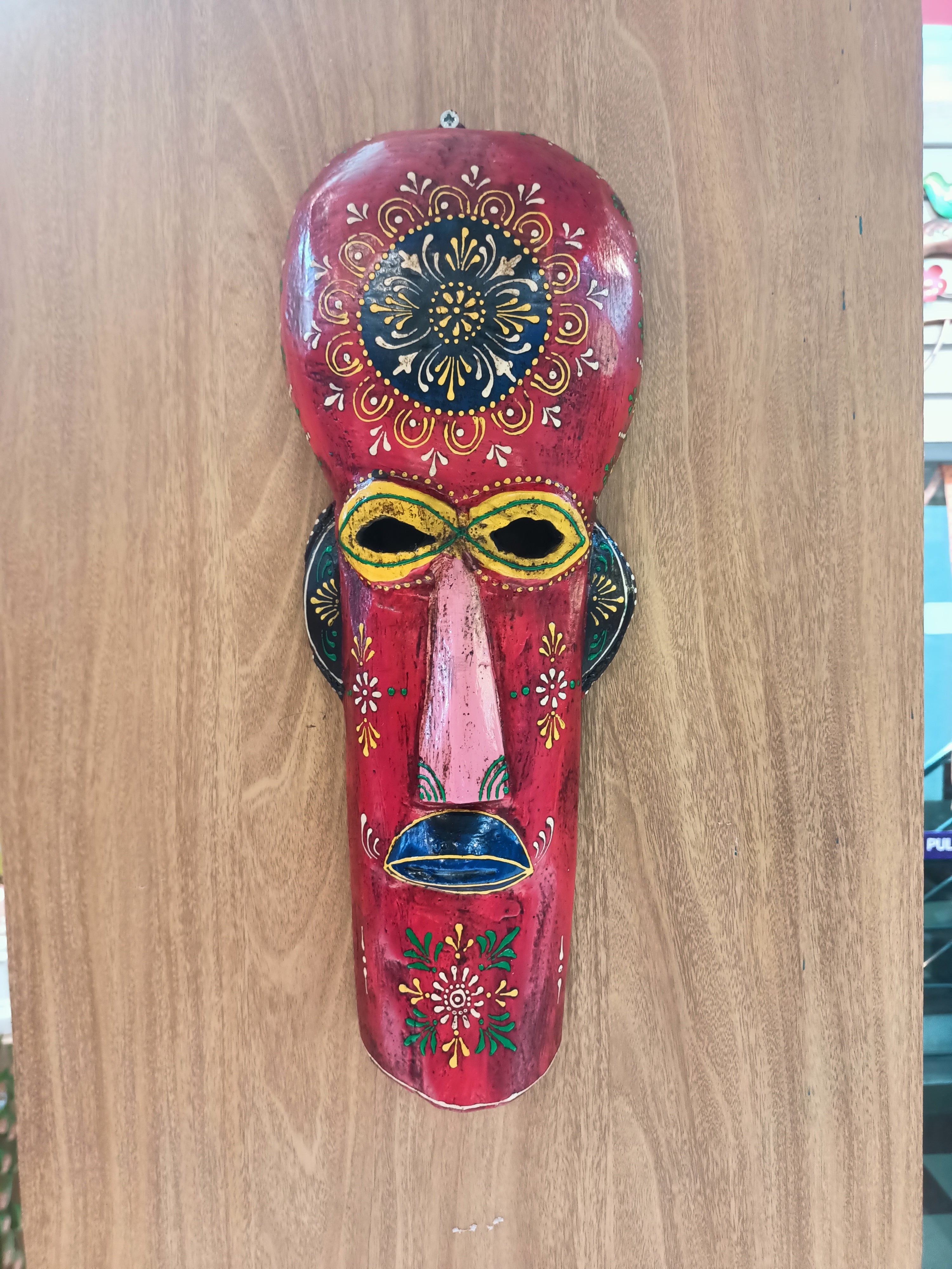 Wooden carving tribal hand painted Mask indian handicrafts – Smris