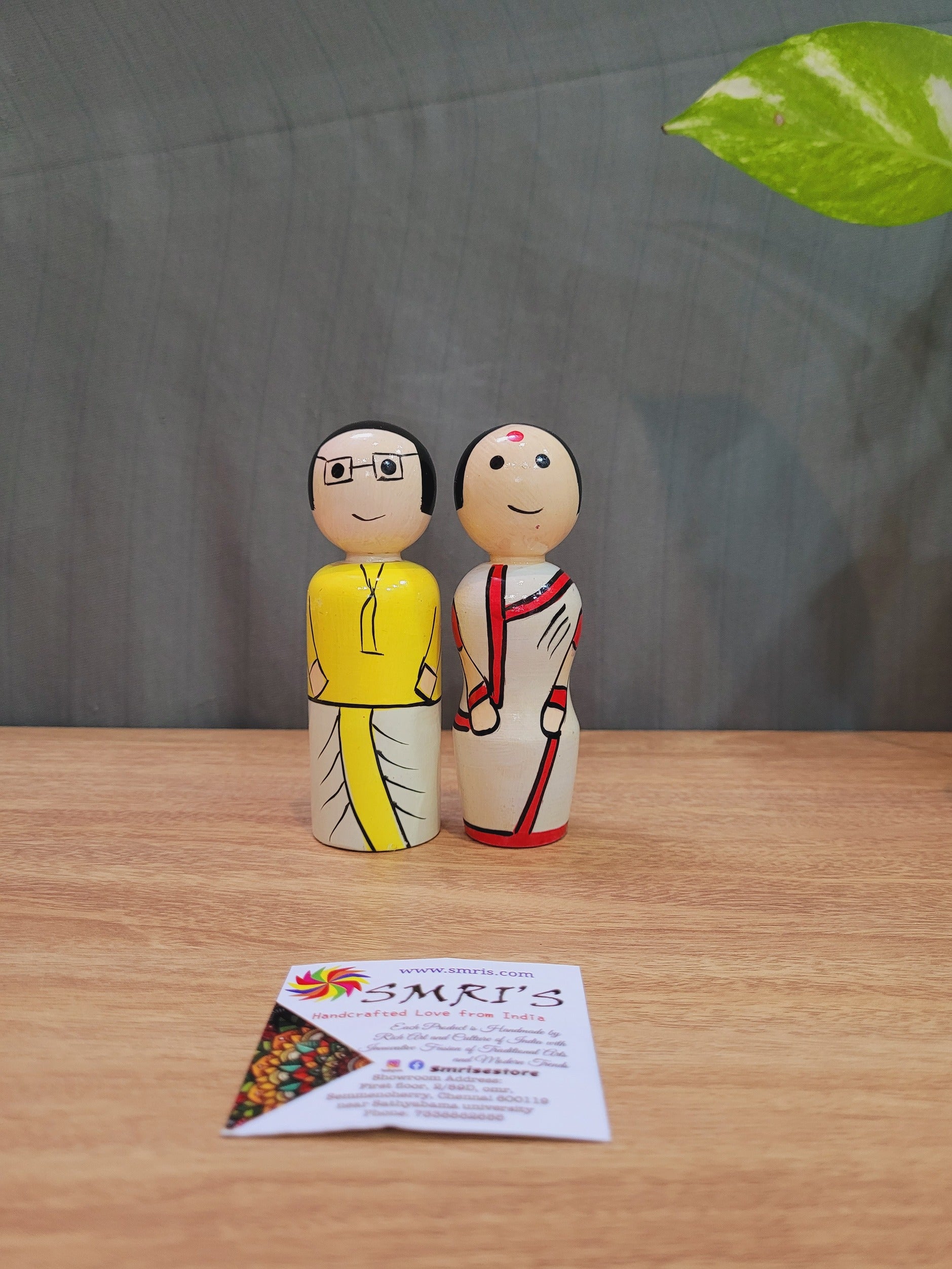 Wooden Indian Doll Show piece showpiece Home decor hand carved hand ...