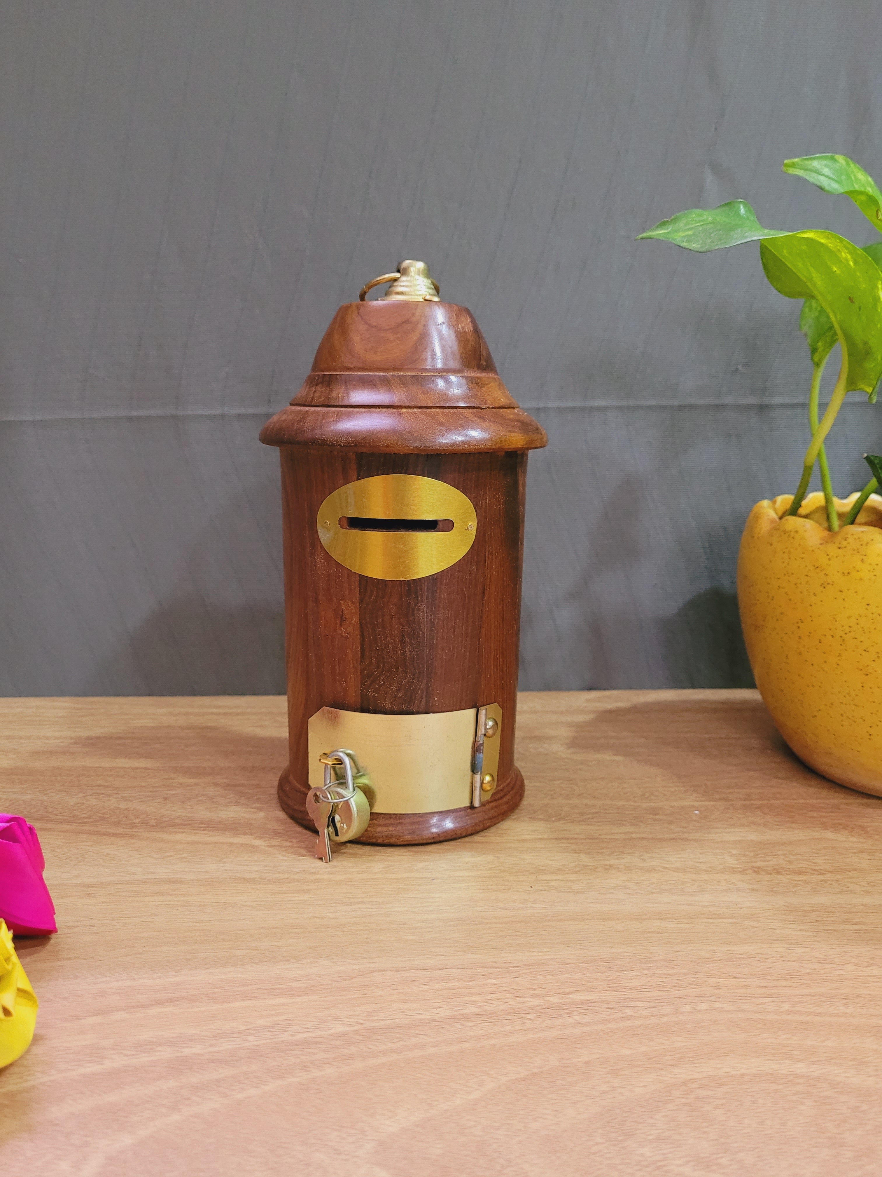 Wooden Piggy Bank Money box Handmade Indian Handicraft return gift – Smris